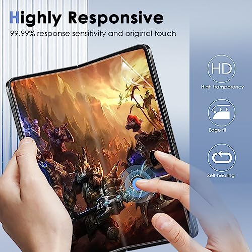 Asstar [2+2Pack for Samsung Galaxy Z Fold 5 Screen Protector,2 Pack Soft Flexible EPU Film Inner Z Fold 5 Screen Protector (Not Glass) 2 Pack 9H Camera Lens Protector,Anti-Scratch Case Friendly