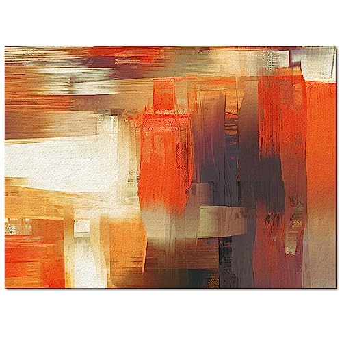 Large Area Rug 2.7' x 5', Ombre Brown Orange Runner Rug for Living Room Bedroom Washable Accent Rug Carpet Kitchen Dining Room Floor Cover Mat Abstract Painting Modern Art Texture