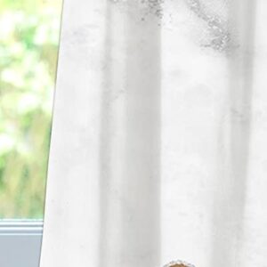 Meet 1998 Fall Valance Curtains for Windows Wild Marble Pattern Gold Brown White Ombre Short Valances Window Treatment Rod Pocket Valance for Kitchen Bedroom Bathroom Laundry Room 42x12 inch, 1 Panel