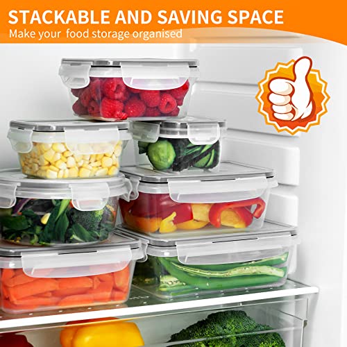 Feshory [68 Pack] Airtight Food Storage Containers with Leakproof Lids(34 Containers & 34 Lids), BPA FREE Plastic Meal Prep Containers Microwave Safe Lunch Containers Kitchen Organizers and Storage