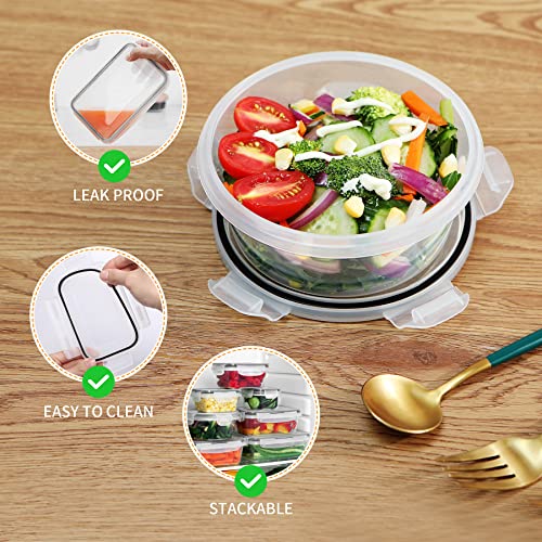 Feshory [68 Pack] Airtight Food Storage Containers with Leakproof Lids(34 Containers & 34 Lids), BPA FREE Plastic Meal Prep Containers Microwave Safe Lunch Containers Kitchen Organizers and Storage