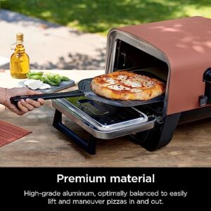 Ninja XSKOPPL Perforated Pizza Peel, Compatible Woodfire Outdoor Oven (OO100 series), Hanging Drawstring, Aluminum, Grey/Black, 12'' x 25.4'' x .81'