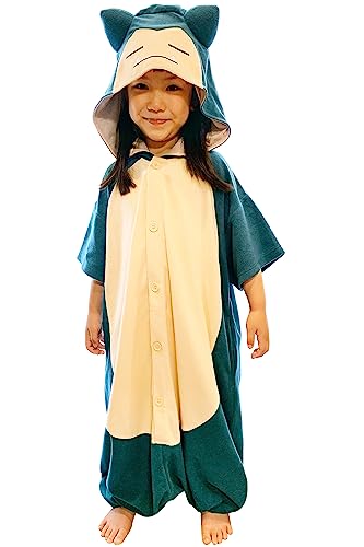 SAZAC Kigurumi - Pokemon - Snorlax - Summer Onesie Jumpsuit Halloween Costume - Kids Size (7-9 Year Old)