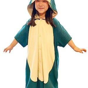 SAZAC Kigurumi - Pokemon - Snorlax - Summer Onesie Jumpsuit Halloween Costume - Kids Size (7-9 Year Old)