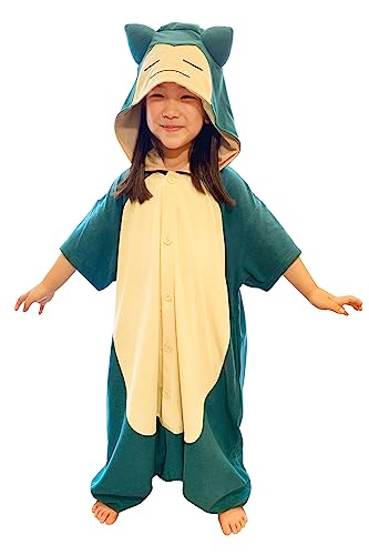 SAZAC Kigurumi - Pokemon - Snorlax - Summer Onesie Jumpsuit Halloween Costume - Kids Size (7-9 Year Old)