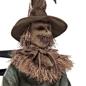 Spirit Halloween 4.5 Ft Scary Sitting Scarecrow Animatronic | Decorations | Animated | Pop-up Motion | Scarecrow Prop