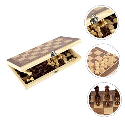 ibasenice 2 Sets Three in One Chess Kids Educational Portable Chess Chinese Checkers Magnetic for Kids Chess Sets for Three- in- One Chess Board Chess Game Board Travel Chess Set