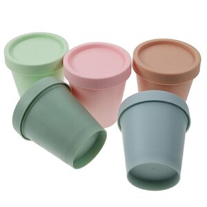 upkoch 5pcs ice cream container parfait containers plastic storage tubs round container with lid ice cream container with lid freezer storage tub ice cream pails freezer containers pp