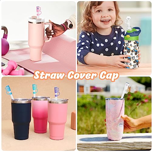 6Pcs Straw Cover Cap for Stanley Cup, Silicone Straw Topper fit stanley 30&40 oz tumbler,0.4in/10mm Stanley Straw Covers Protector for Stanley Cup Accessories,Cute Reusable Straw Tips Lids for Tumbler