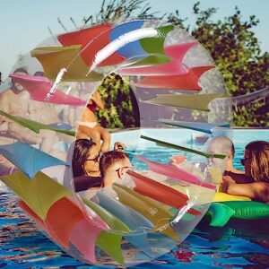 MorTime Inflatable Roller Float, 65'' Colorful Water Wheel, Swimming Pool Roller Toy for Kids and Adults Outdoors