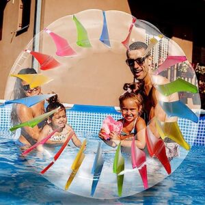 MorTime Inflatable Roller Float, 65'' Colorful Water Wheel, Swimming Pool Roller Toy for Kids and Adults Outdoors