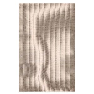 Home Conservatory Pinstripe Handwoven Indoor/Outdoor Rug, 8 X 10 Feet, Brown/Ivory Stripe Pattern