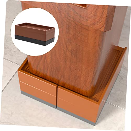 GRIRIW 4pcs Elevated Shelf Floor Sofa Square Desk Wood Furniture Replacement Feet for Cabinet Sofa Lift Mixer Lift for Cabinet Furniture Risers Non-Slip Furniture Risers Desk Risers Solid