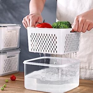 Phantom Chef Nesting Food Storage with Lids | 3 Sizes | Dishwasher & Microwave Safe | Food Grade BPA-FREE Safe | Perfect for Refrigerator Fridge Organizer | Portable & Stackable Design (Aqua)