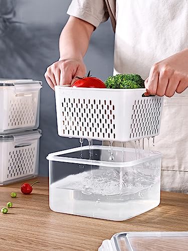 Phantom Chef Nesting Food Storage with Lids | 3 Sizes | Dishwasher & Microwave Safe | Food Grade BPA-FREE Safe | Perfect for Refrigerator Fridge Organizer | Portable & Stackable Design (Aqua)