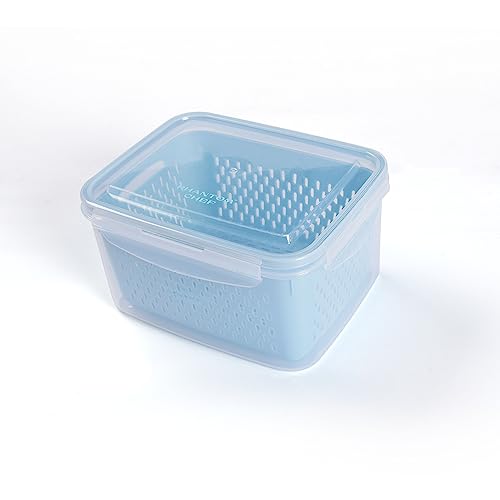 Phantom Chef Nesting Food Storage with Lids | 3 Sizes | Dishwasher & Microwave Safe | Food Grade BPA-FREE Safe | Perfect for Refrigerator Fridge Organizer | Portable & Stackable Design (Aqua)