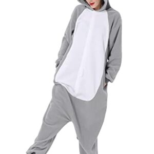 BDZaigozaiwu Adult Raccoon Onesie Pajamas Unisex Animal Cosplay Costume Kigurumi Onesies Halloween Sleepwear Christmas Jumpsuit Grey