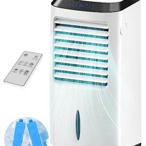 PARIS RHÔNE Evaporative Air Cooler, 4-in-1 Evaporative Cooler, Portable Swamp Cooler with Negative Ion, LED Display, 2.6Gal Water Tank, Remote Control, Casters for Home, Office