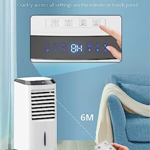 PARIS RHÔNE Evaporative Air Cooler, 4-in-1 Evaporative Cooler, Portable Swamp Cooler with Negative Ion, LED Display, 2.6Gal Water Tank, Remote Control, Casters for Home, Office