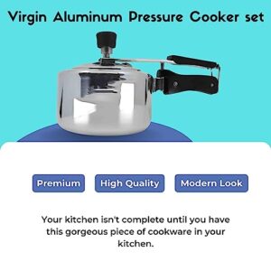 Sejal's Designs Professional Pressure Cooker, Aluminum Pressure Cooker, Small Pressure Cooker, Indian Heavy-Duty Faster Cooking Pressure Cooker Inner Lid Cooker, Pan Cooker, 3 Liter Square