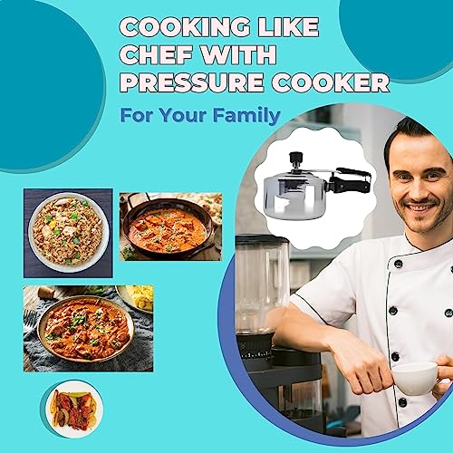 Sejal's Designs Professional Pressure Cooker, Aluminum Pressure Cooker, Small Pressure Cooker, Indian Heavy-Duty Faster Cooking Pressure Cooker Inner Lid Cooker, Pan Cooker, 3 Liter Square