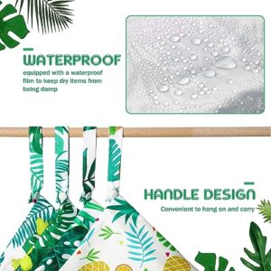 Windyun 4 Pieces Tropical Wet Bag Waterproof Reusable Wet Dry Bag Hawaii Cloth Diaper Aloha Sealed Washable Swimsuit Bag for Travel Summer Beach Wet Swimwear Baby Diaper Toiletries, 11.81 x 15.75 Inch