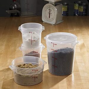 Lumintrail Cambro 2 Quart Round Food Storage Container, 2-Pack Translucent, with a Translucent Lid, Bundle with a Measuring Spoon Set