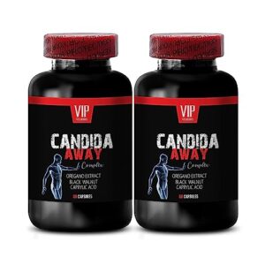 aloe vera leaf, oregano oil capsules - candida away complex - gut flora complex standard process, wormwood vitamin, wormwood supplement capsules, black walnut hulls powder - 2 bottle 120 capsules