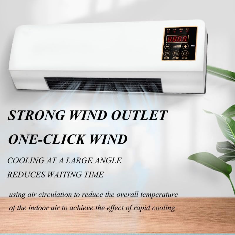 Cryfokt Mini Air Conditioner, 2000W Mini Air Cooling Heating Fan for Bedroom, Portable Wall Mount Air Conditioners and Heater Combo, Wall Mounted Fan, Remote Control or Touch Screen Control