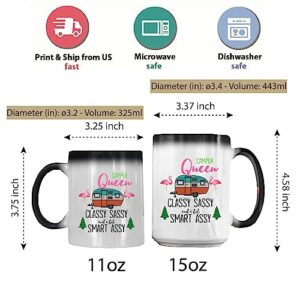 Gift for Camp Lovers Flamingo Graphic RV Camping with Classy Saucy and Smart Assy Humor 11oz 15oz Color Changing Mug