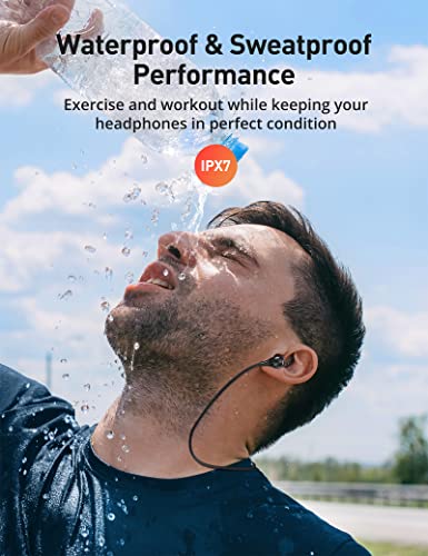 Bluetooth Headphones, Bluetooth 5.2 Stereo aptX Wireless Earbuds Bass Magnetic IPX7 Waterproof Open Earbuds Bulit-in Mic with 24H Playtime, Lightweight Neckband Earphones for Sport, Gym, Running