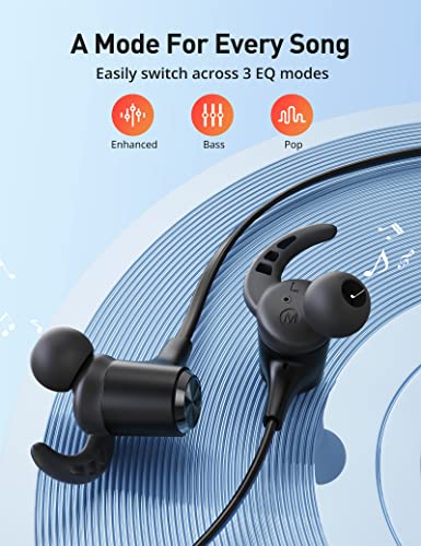 Bluetooth Headphones, Bluetooth 5.2 Stereo aptX Wireless Earbuds Bass Magnetic IPX7 Waterproof Open Earbuds Bulit-in Mic with 24H Playtime, Lightweight Neckband Earphones for Sport, Gym, Running