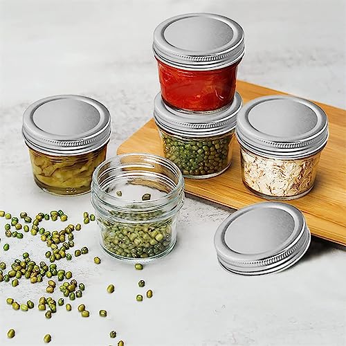 KPWIN 6 Pcs Salad Dressing Container To Go, 2.5 oz Small Condiment Containers with Lids, Reusable Mini Glass Food Storage Containers Dipping Sauce Cups with Lids Leakproof for Lunch Box Picnic Travel