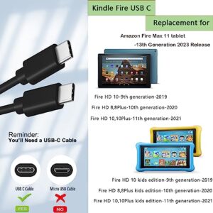 15W Fast Charger with 10Ft USB C Cable for Charging Amazon Fire Max 11 tablet-13th Generation 2023 Release, Fire HD10-11th Gen/9th Gen/Fire HD8-10th Gen/Fire HD7-12th Gen/Fire Plus/Fire Kids Pro