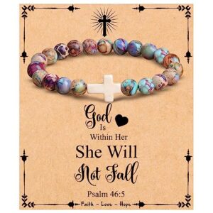 joycuff christian gifts for women, cross bracelet religious gifts, easter gifts for women girls teens, inspirational catholic baptism communion confirmation gifts for women