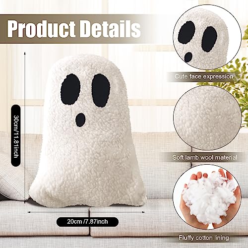 Kigley 2 Pcs Halloween Throw Pillows Decorative Spooky Pillows for Sofa Bed Couch Stuffed Halloween Pillow for Party Outdoor Home Decorations Ghost Decor Cushion