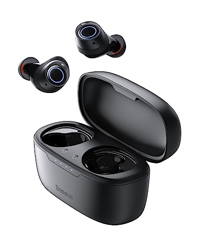 Baseus Wireless Earbuds, 140H Playback -48dB Active Noise Cancelling Bluetooth 5.3 Earbuds with IPX6 Waterproof 4 ENC Mics 0.038s Low Latency Fast Charge Ear Buds for Android iOS(Bowie MA10)