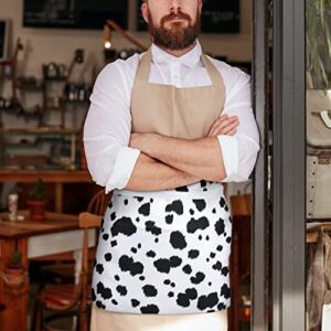 ZGVDVZ Dalmatian Print Pattern Apron With 3 Pockets For Aldult Kitchen Chef Aprons For Cooking Baking Gardening