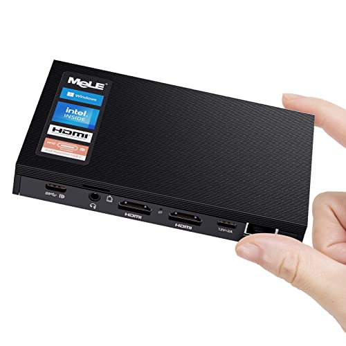 MeLE Quieter3C Fanless Mini PC Windows 11 Pro 16GB DDR4 512GB ROM Tiny Desktop PC Celeron N5105(up to 2.9GHz) Micro Computer USB-C Dual HDMI 4K, VESA Mount, WiFi 6, BT5.2 Office PC