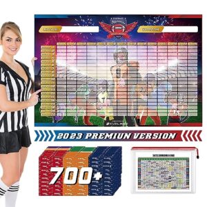 extra large 6ft x 4ft fantasy football draft board 2023-2024 kit with 637 player stickers, 14 teams, 20 rounds, 2023 fantasy football draft kit premium color version for home office sport club bar