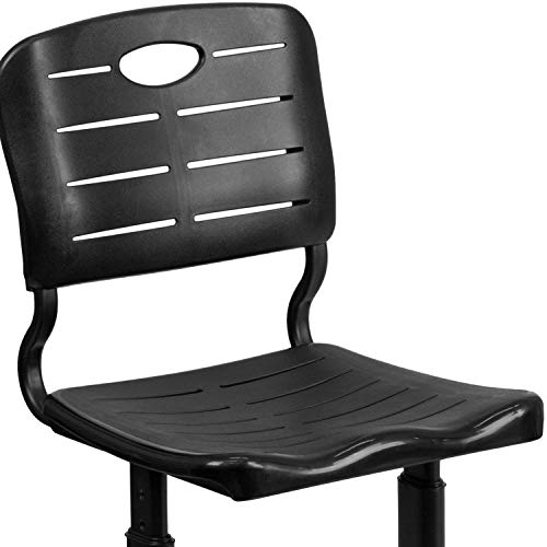 Flash Furniture Nila Set of 12 Adjustable Height Black Student Chair with Black Pedestal Frames