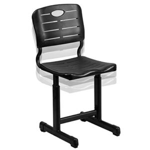 Flash Furniture Nila Set of 12 Adjustable Height Black Student Chair with Black Pedestal Frames