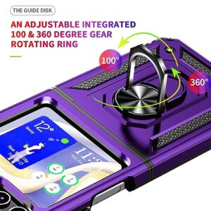 ZOEII Flip 5 Case for Galaxy Z Flip 5 Phone Case with Kickstand Military-Grade Protection, Shockproof Phone Case for Samsung Galaxy Z Flip 5 Case- Purple