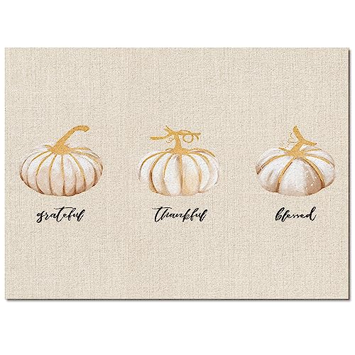 2'x3' Thanksgiving Area Rug,Outdoor Indoor Washable Carpet Area+Rug for Living Room,Kids/Boys/Girls Bedroom,Bathroom,Classroom,Kitchen,Hallway,Throw Floor Mat Luxurious White Gold Pumpkins Watercolor