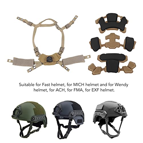 BOLORAMO Helmet Padding Kit, Comfortable Helmet Chin Strap Easy to Install Strong Compatibility Exquisite Workmanship Portable Size for MICH for Wendy (Mud Spongeand Suspension)