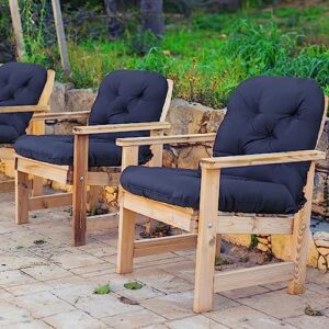 Back Chair Cushion Outdoor Indoor Tufted Seat/Back Chair Cushion Patio Seating Cushions Waterproof Rocking Chair Pads Weather Resistant Patio Chair Cushions for Outdoor(Navy Blue, 2 Pcs)