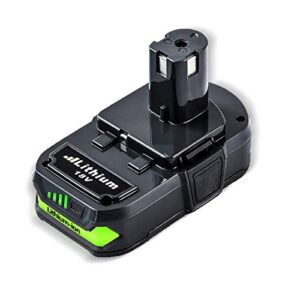 3.0ah 18v replacement lithium battery compatible with ryobi 18v battery for p102 p103 p104 p105 p107 p108 p109 p190 p122 cordless tool battery