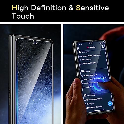 AACL [3 Pack Galaxy Z Fold 5 Screen Protector Tempered Glass [Front Screen Only]+ [2 Pack] Camera Lens Protector for Samsung Galaxy Z Fold 5 5g, Anti Scratch, Hd Clear, Bubble Free [Case Friendly]