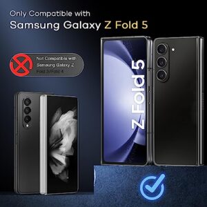 AACL [3 Pack Galaxy Z Fold 5 Screen Protector Tempered Glass [Front Screen Only]+ [2 Pack] Camera Lens Protector for Samsung Galaxy Z Fold 5 5g, Anti Scratch, Hd Clear, Bubble Free [Case Friendly]