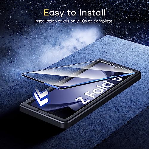 AACL [3 Pack Galaxy Z Fold 5 Screen Protector Tempered Glass [Front Screen Only]+ [2 Pack] Camera Lens Protector for Samsung Galaxy Z Fold 5 5g, Anti Scratch, Hd Clear, Bubble Free [Case Friendly]